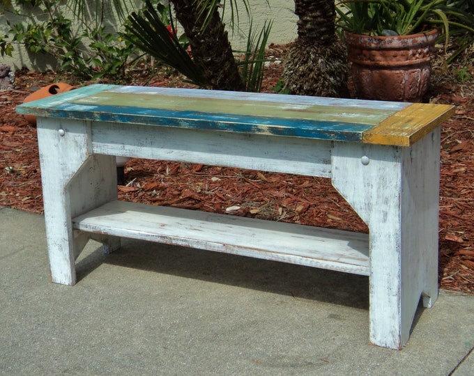 Island Style Wood Bench Indoor Bench Coastal Living Room - Etsy