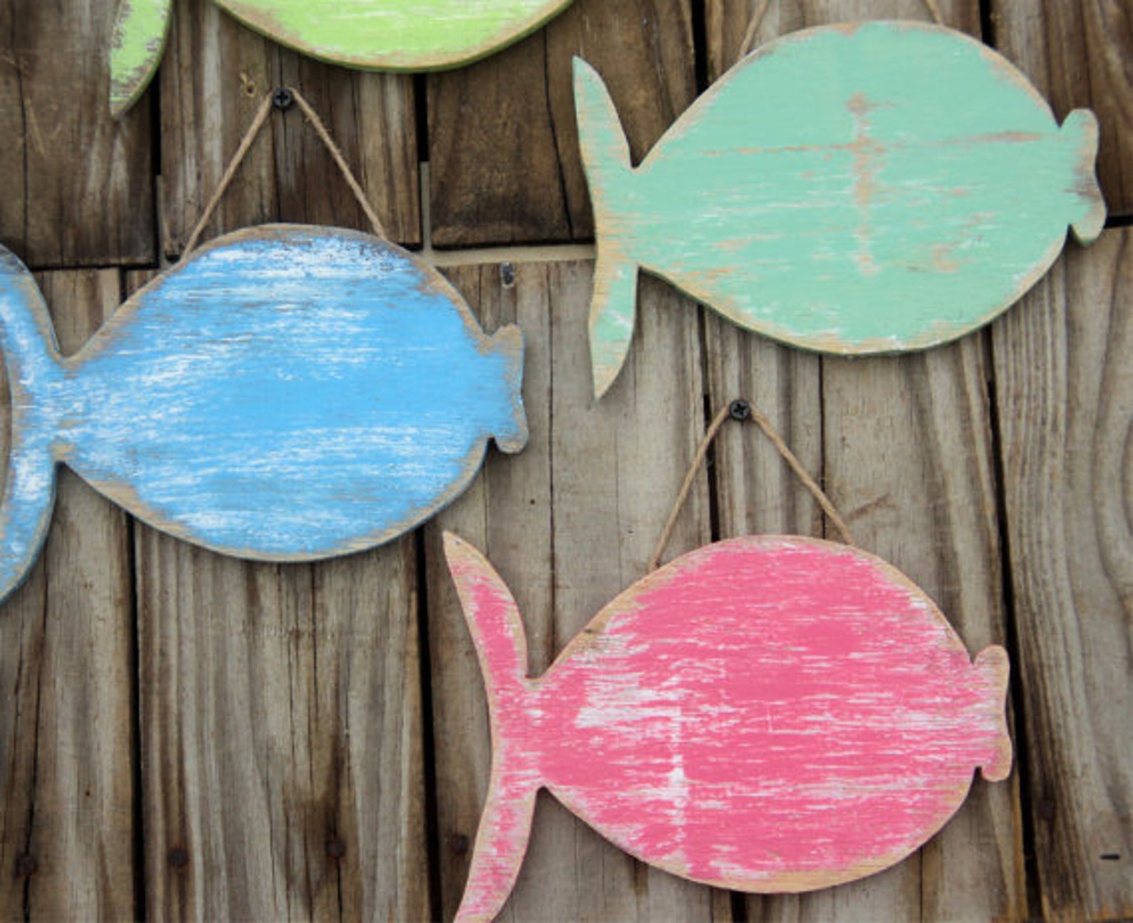 Wooden Fish Wall Art Colorful School of Fish Coastal Living - Etsy