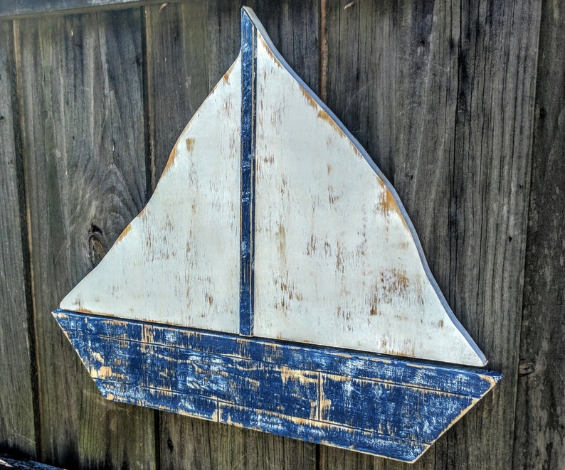 rustic-sailboat-nautical-decor-sailboat-art-sailboat-decor-etsy