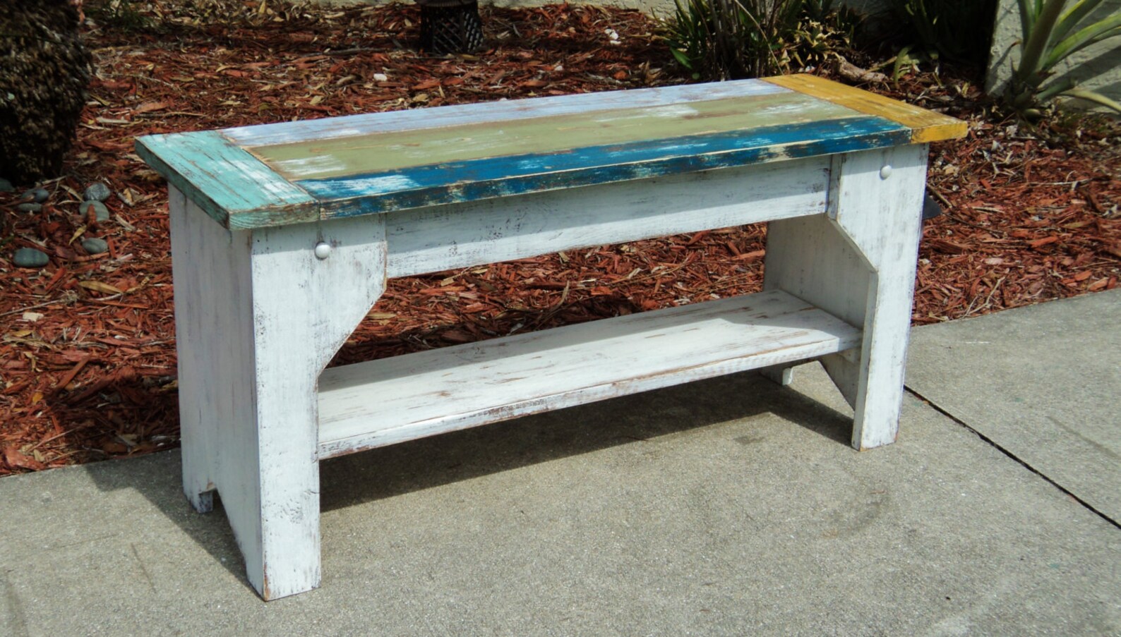 Island Style Wood Bench Indoor Bench Coastal Living Room | Etsy