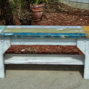 Island Style Wood Bench Indoor Bench Coastal Living Room | Etsy
