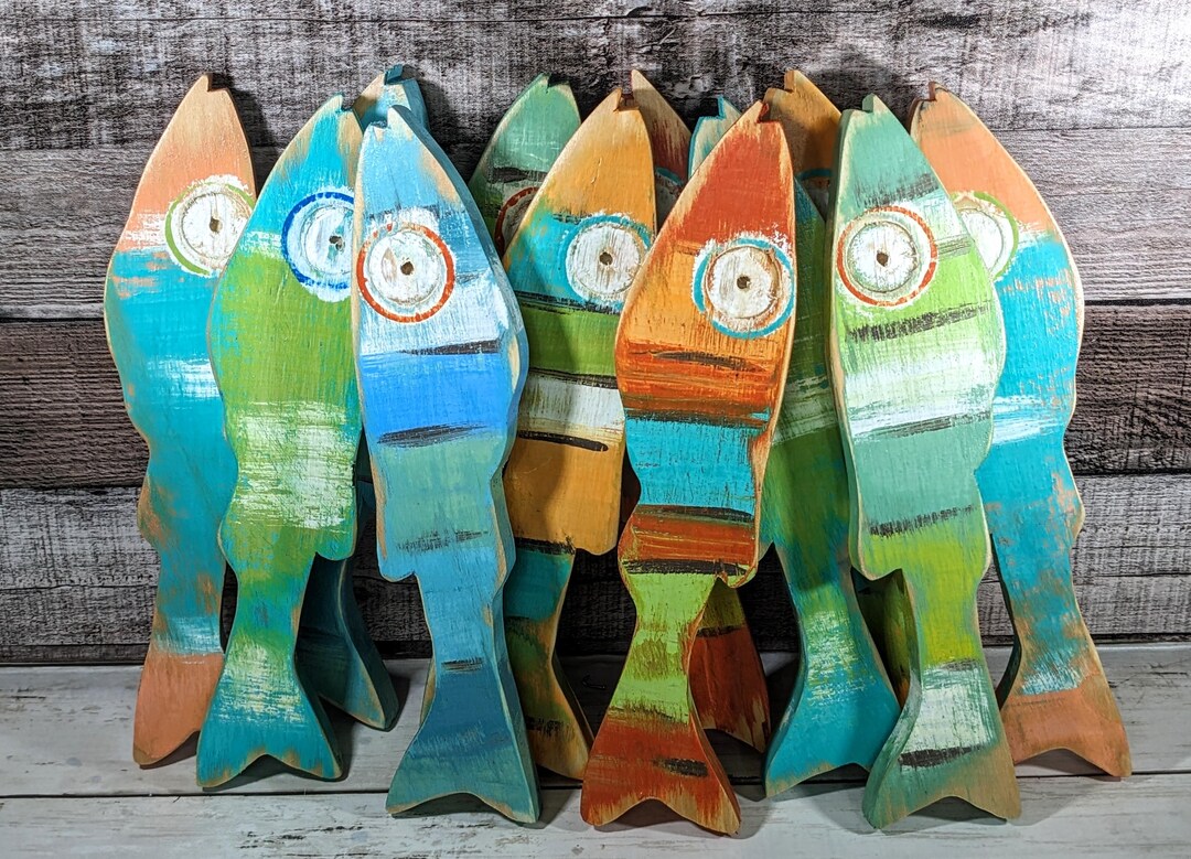 Tropical Stripe Ocean Themed Nursery Whimsical School of Fish Minnow ...