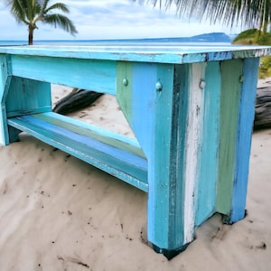 Beach House Style Indoor Coastal Bench Farmhouse Kitchen Seating ...
