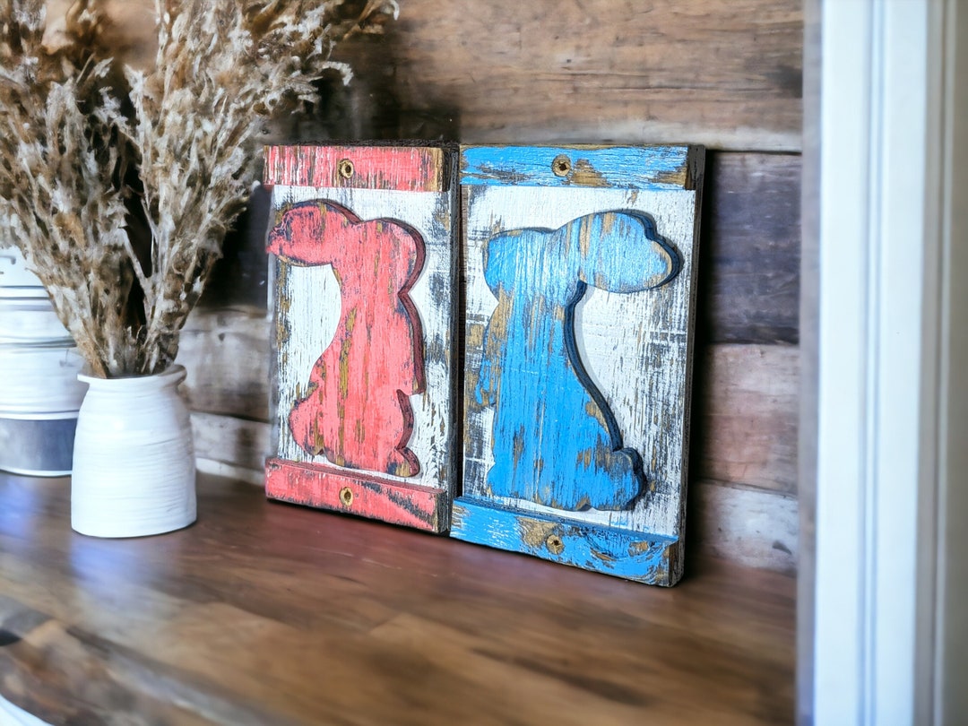 Country Cottage Themed Rustic Rabbit for Easter Country Bunny Primitive ...