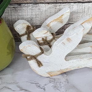 Set of 3 Rustic Wooden Doves Table Décor, Tiered Tray Christmas Wedding ...