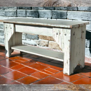 Coastal Farmhouse Furniture, Rustic Entryway Seating, Beach House Style ...