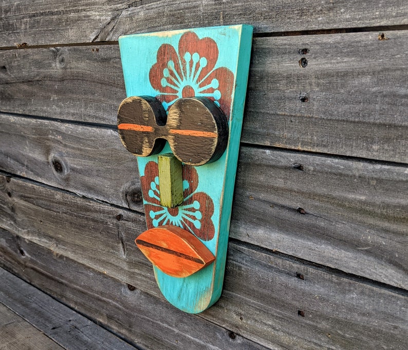 DAISY Floral Tiki Mask Retro Aloha Tiki Tribal Wall Décor - Etsy
