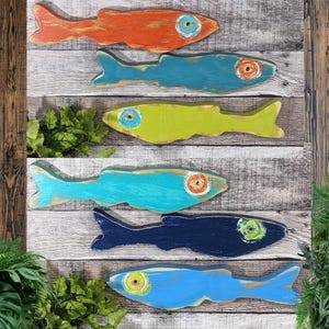 Colorful Minnow Tropical Themed Wall Decor Whimsical Nursery School of ...