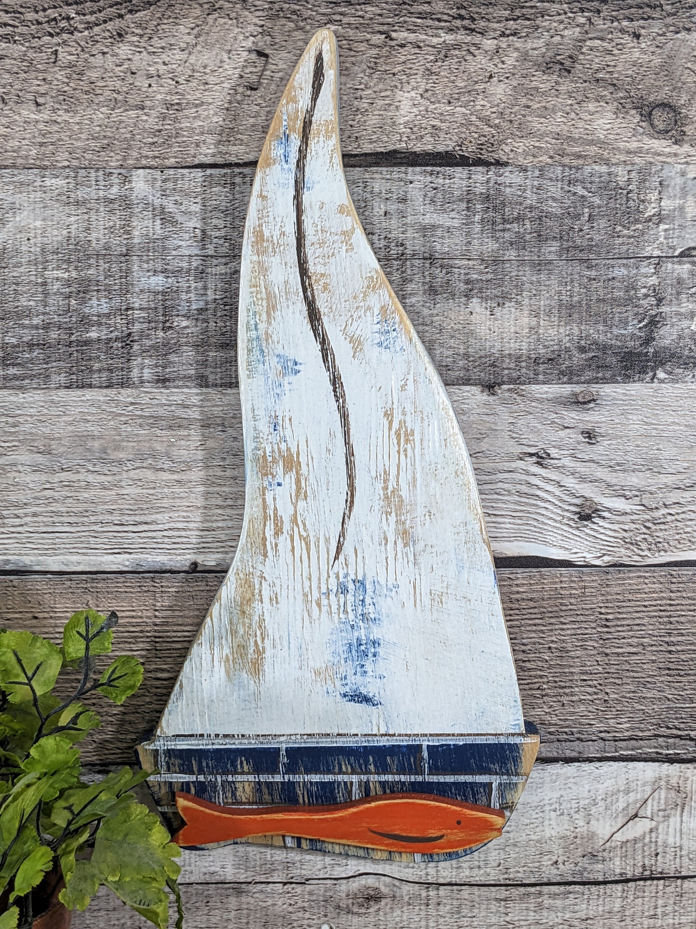 Nautical Nursery Sailboat Ocean Themed Whimsical Swimming Fish Decor ...