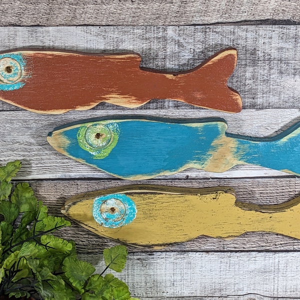 Beach Wall Decor Wooden Fish - Etsy