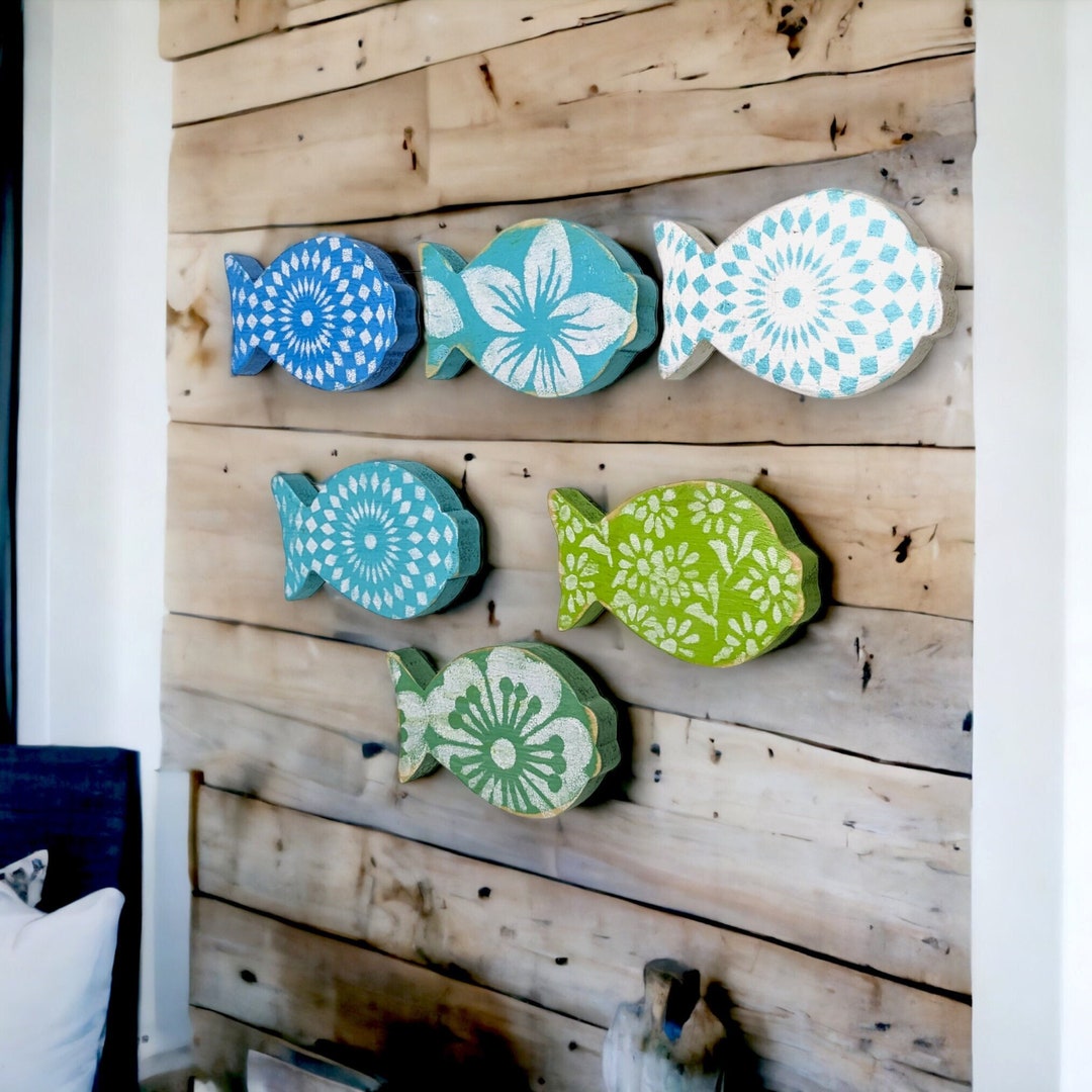 Fish Lovers Gift, Merry Minnows Coastal Wall Hangings, Hand Painted ...