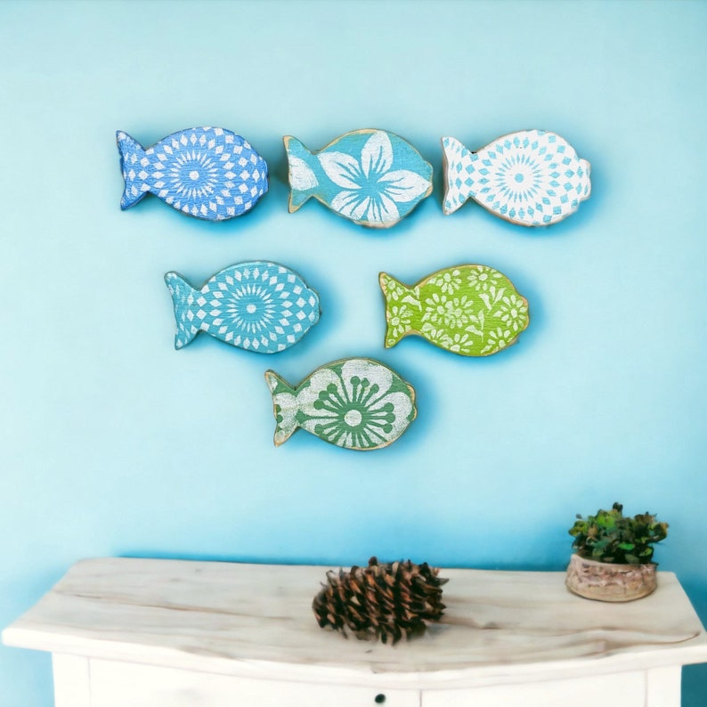 Fish Lovers Gift, Merry Minnows Coastal Wall Hangings, Hand Painted ...
