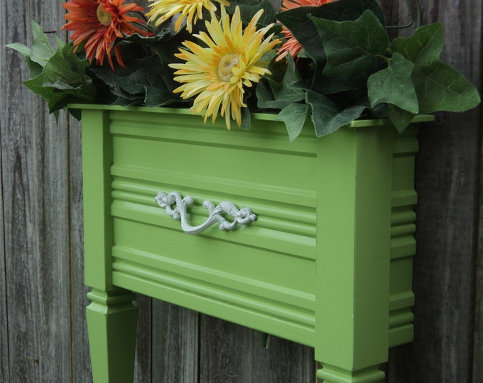 Flower Box Wall Art up Cycled Furniture APPLE GREEN - Etsy