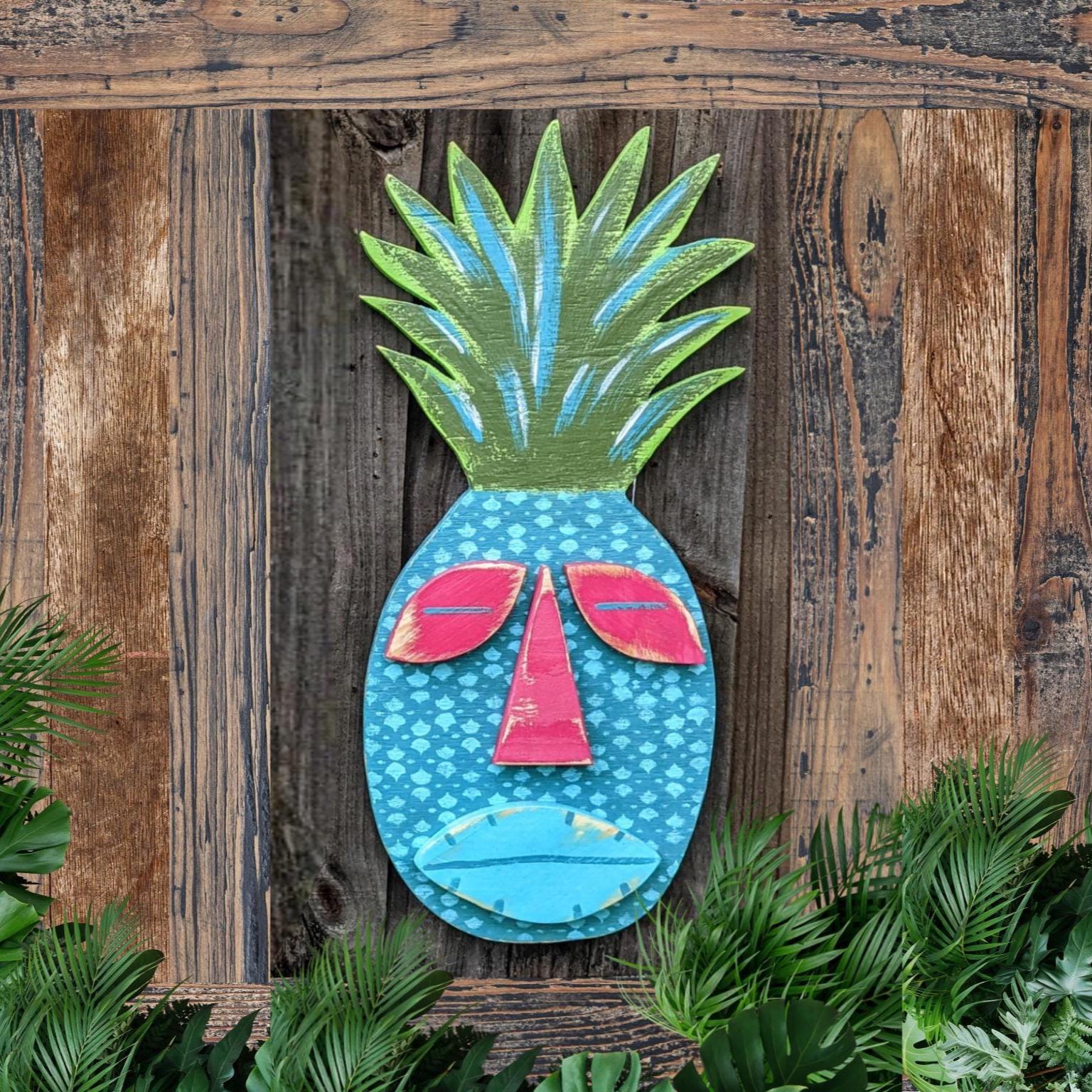 Colorful Pineapple Bar Sign Coastal Living Gift Idea Whimsical Island ...