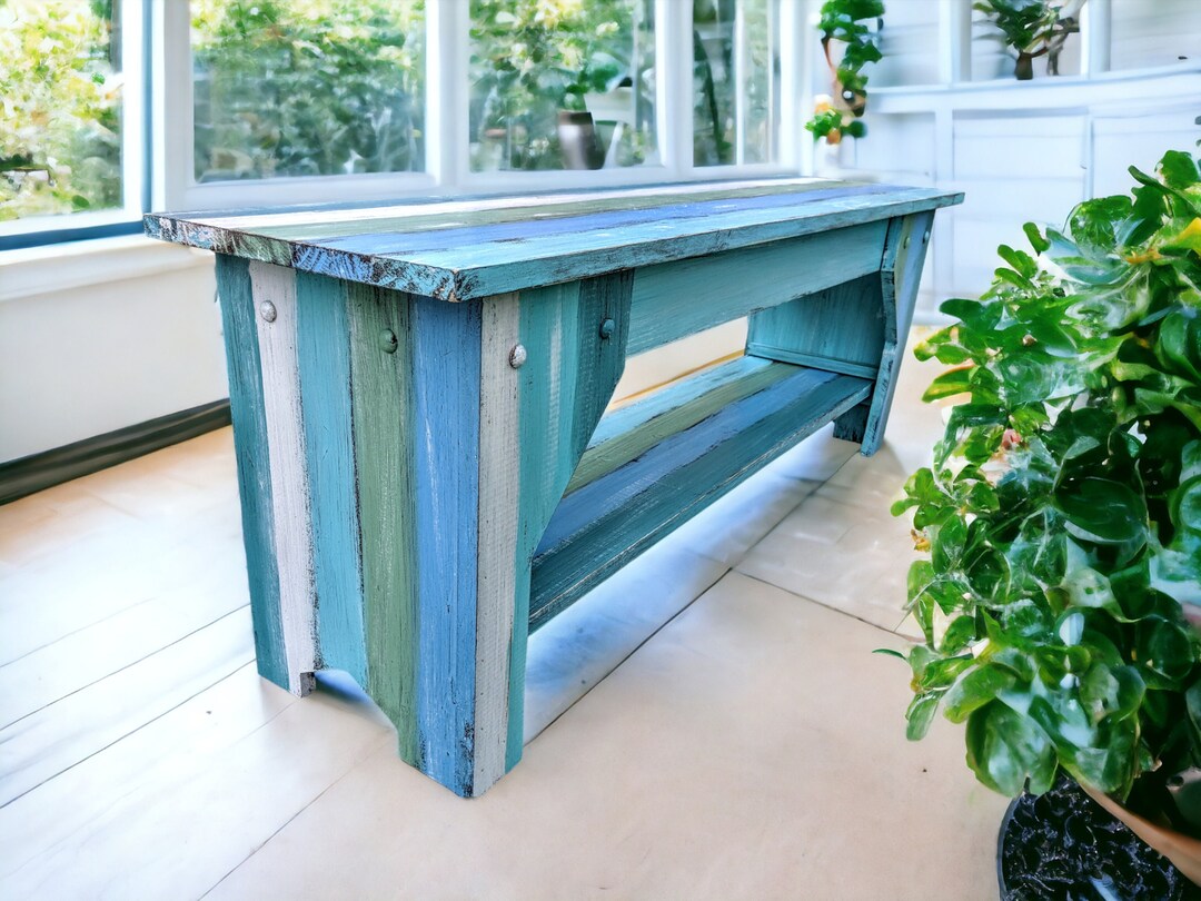 Beach House Style Indoor Coastal Bench Farmhouse Kitchen Seating ...