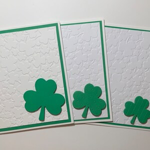 St Patricks Day Card Set, Handmade Greeting Card, Shamrock Card Set, 4 ...
