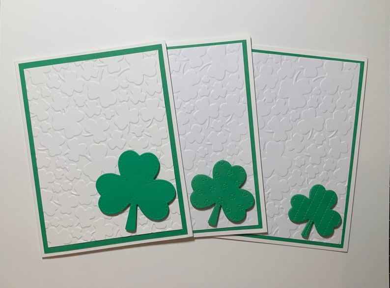 St Patricks Day Card Set, Handmade Greeting Card, Shamrock Card Set, 4 ...