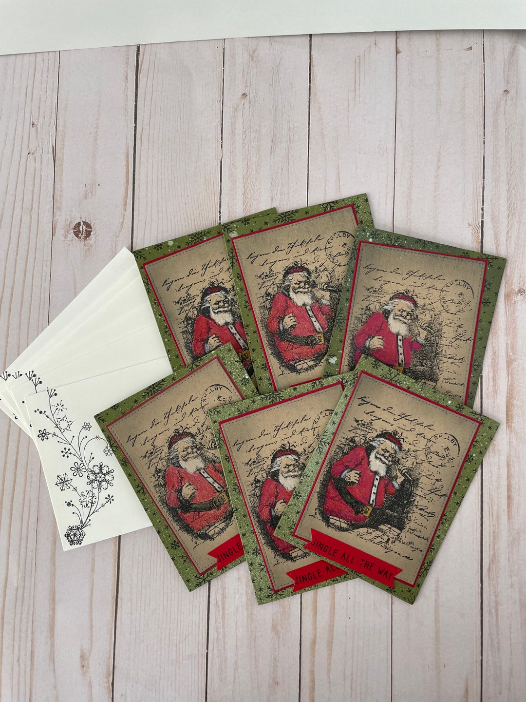 Saint Nicholas Card, Handmade Card Set, Santa Card, Christmas, Elegant ...