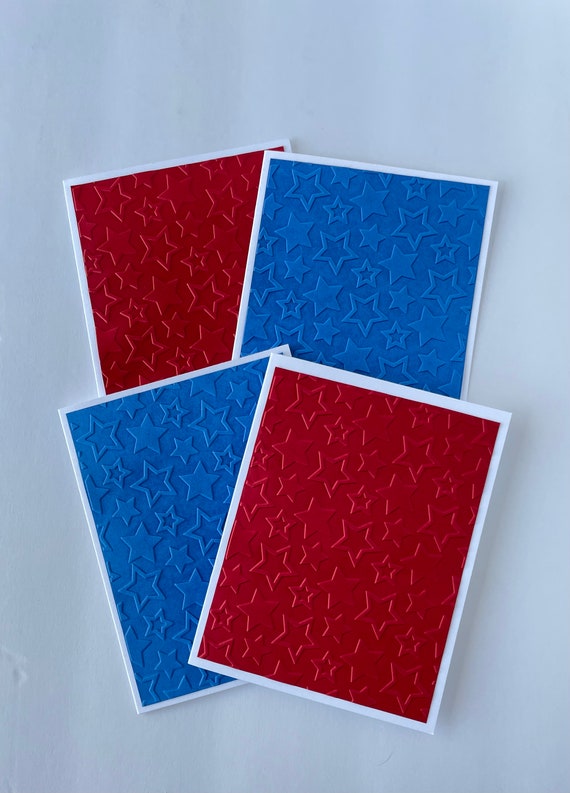 4 Embossed Star Handmade Cards Birthday card by Scraptags | Catch My Party