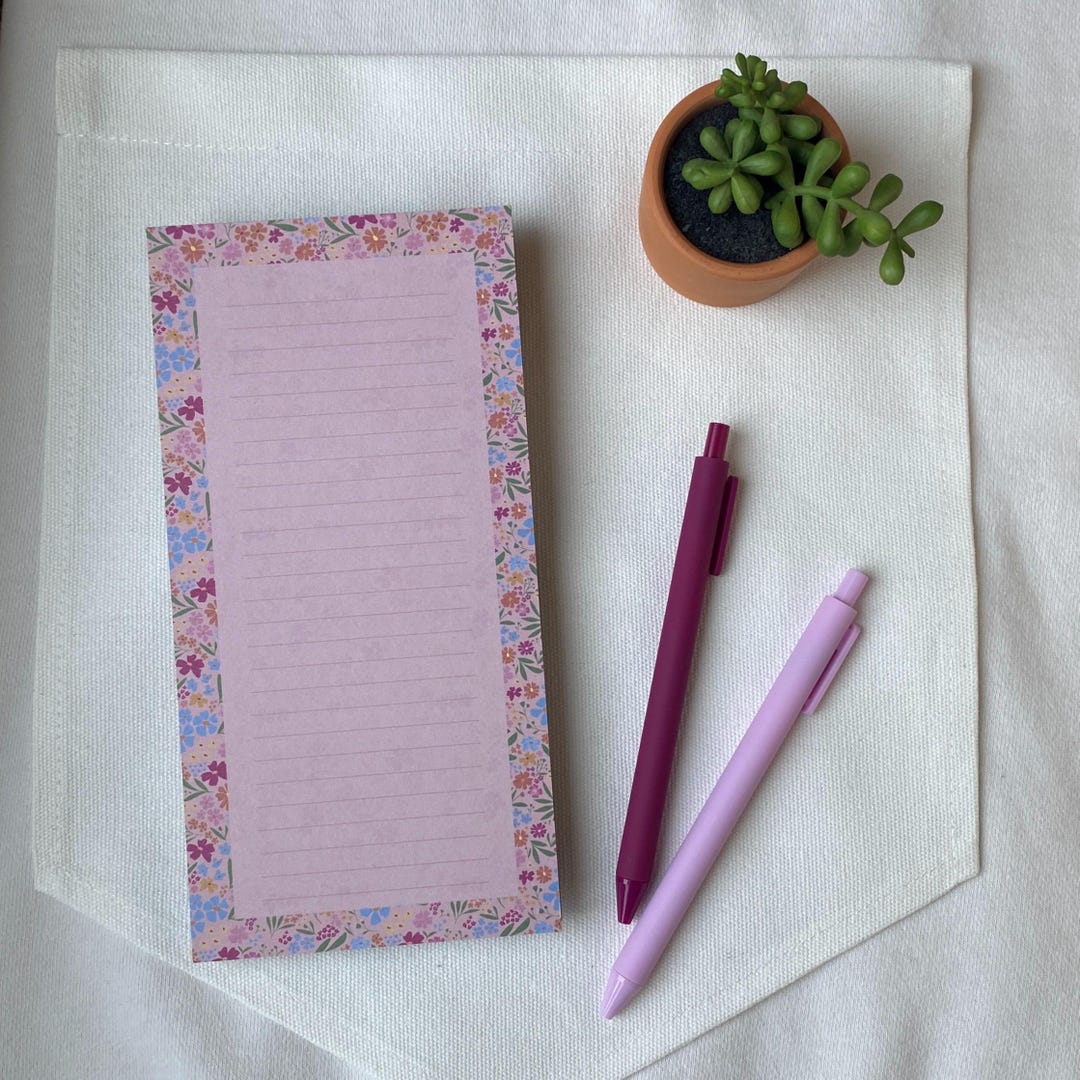 Lined Notepad | Tear Off, Magnetic Notepad | Happy Fields - Etsy