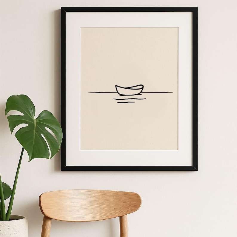 10 Minimalist Ink Art Prints – Black & White Line Drawings, Calm Wall ...