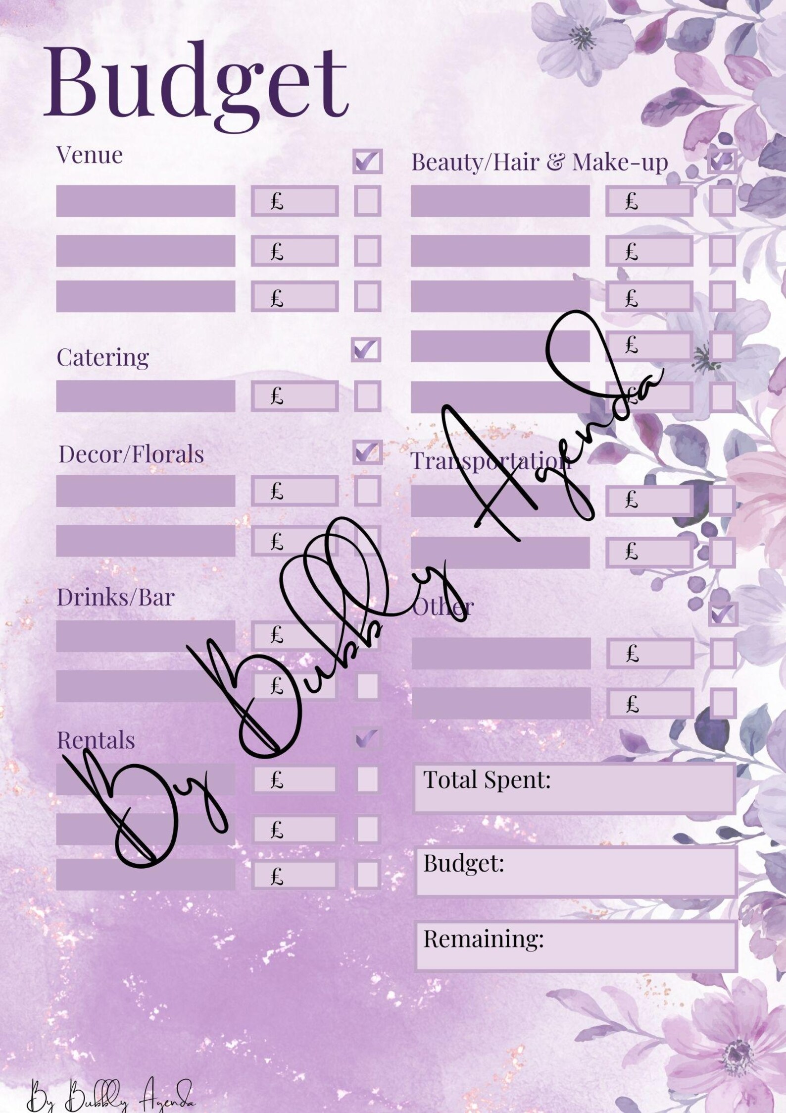 Champagne Lush Party Planner | Printable Boujee Event Organizer ...