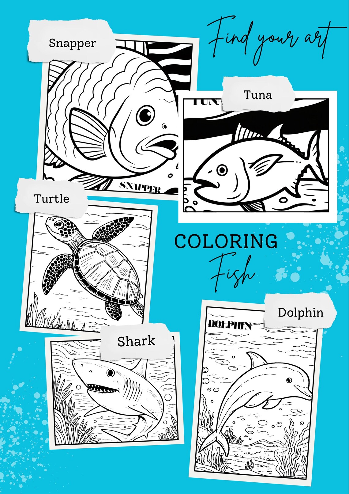 Digital Fish Coloring Book – Relaxing Sea Life Designs to Color - Etsy