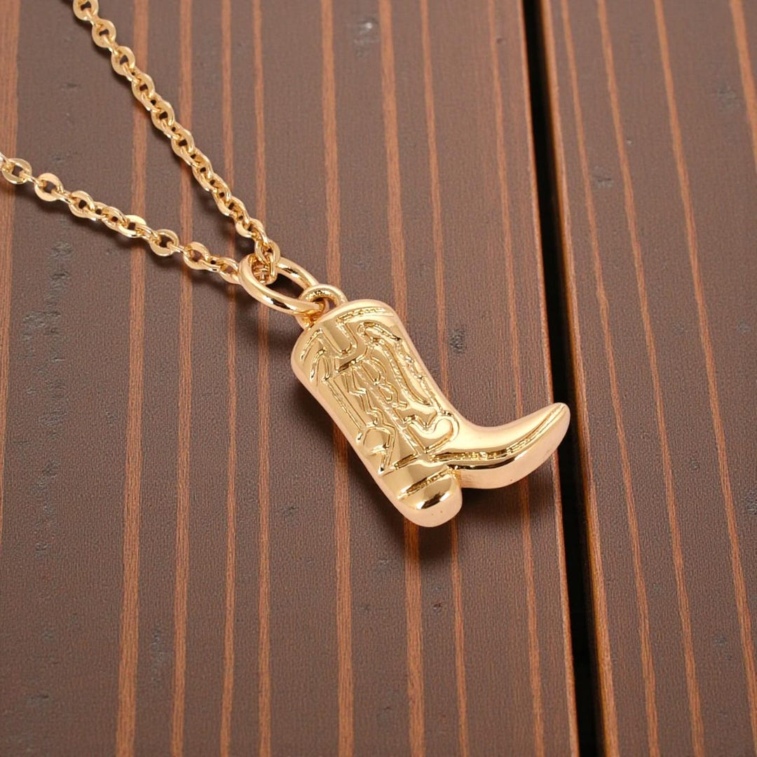 Cowboy Boot Silver Necklace for Men Women - Etsy