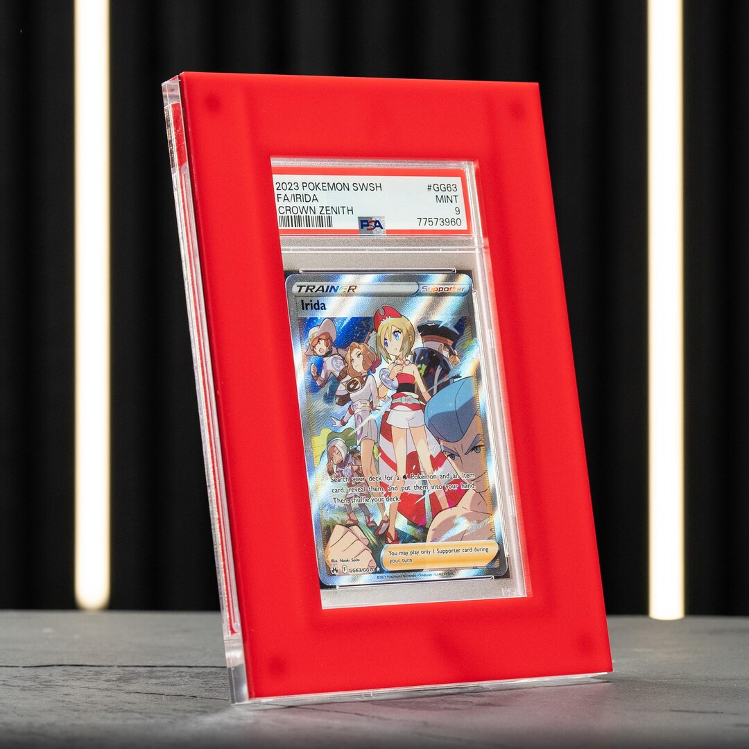 Premium Acrylic Trading Card Frame With Magnetic Closure Red | Display ...