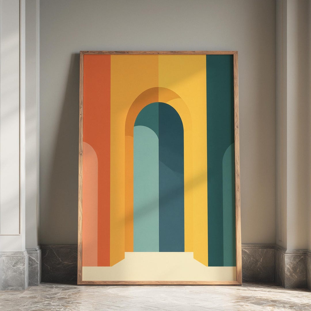 Bauhaus Form Study Print | Mid Century Geometric Wall Art | Abstract ...