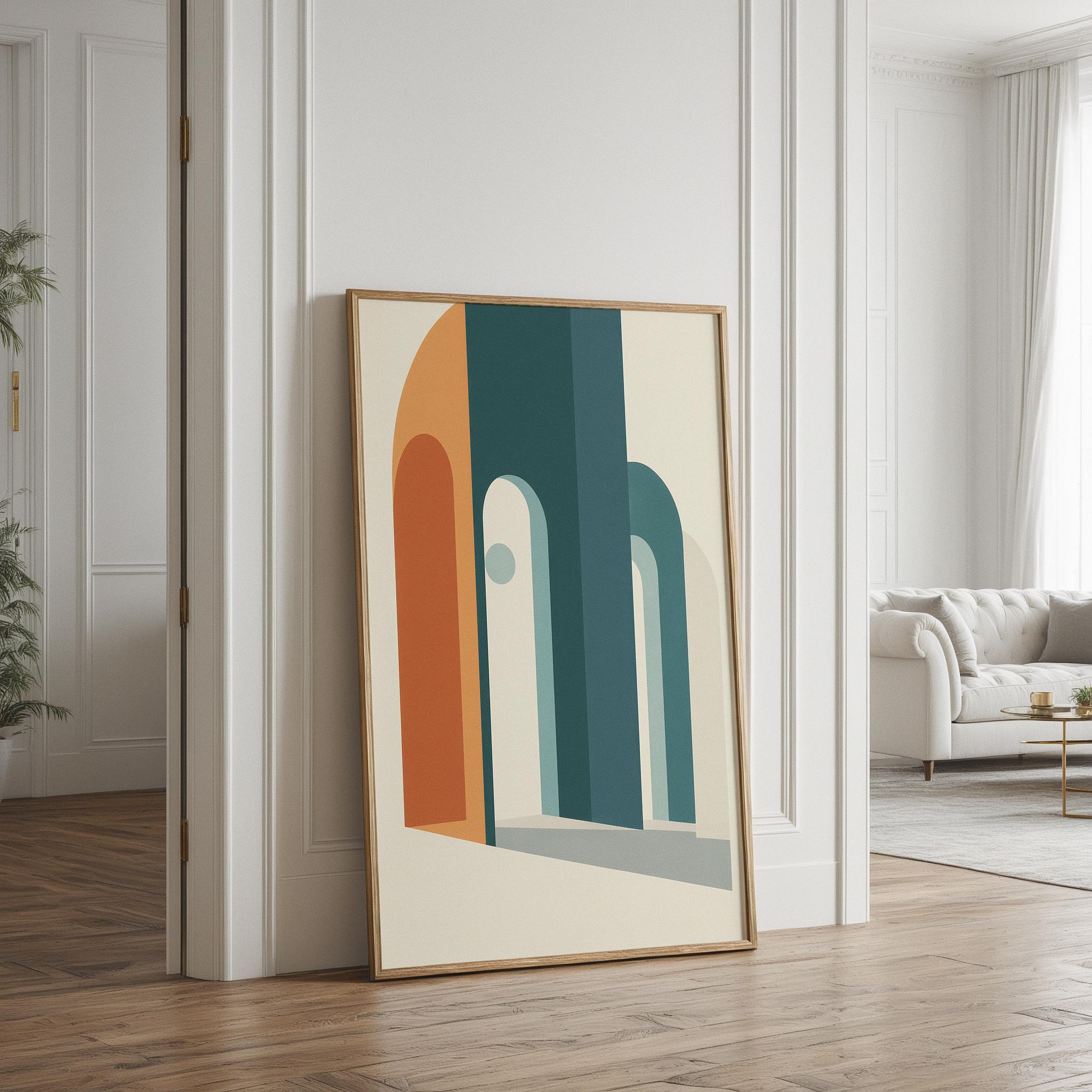 Modular Geometry Poster | Bauhaus Mid Century Wall Art | Abstract ...
