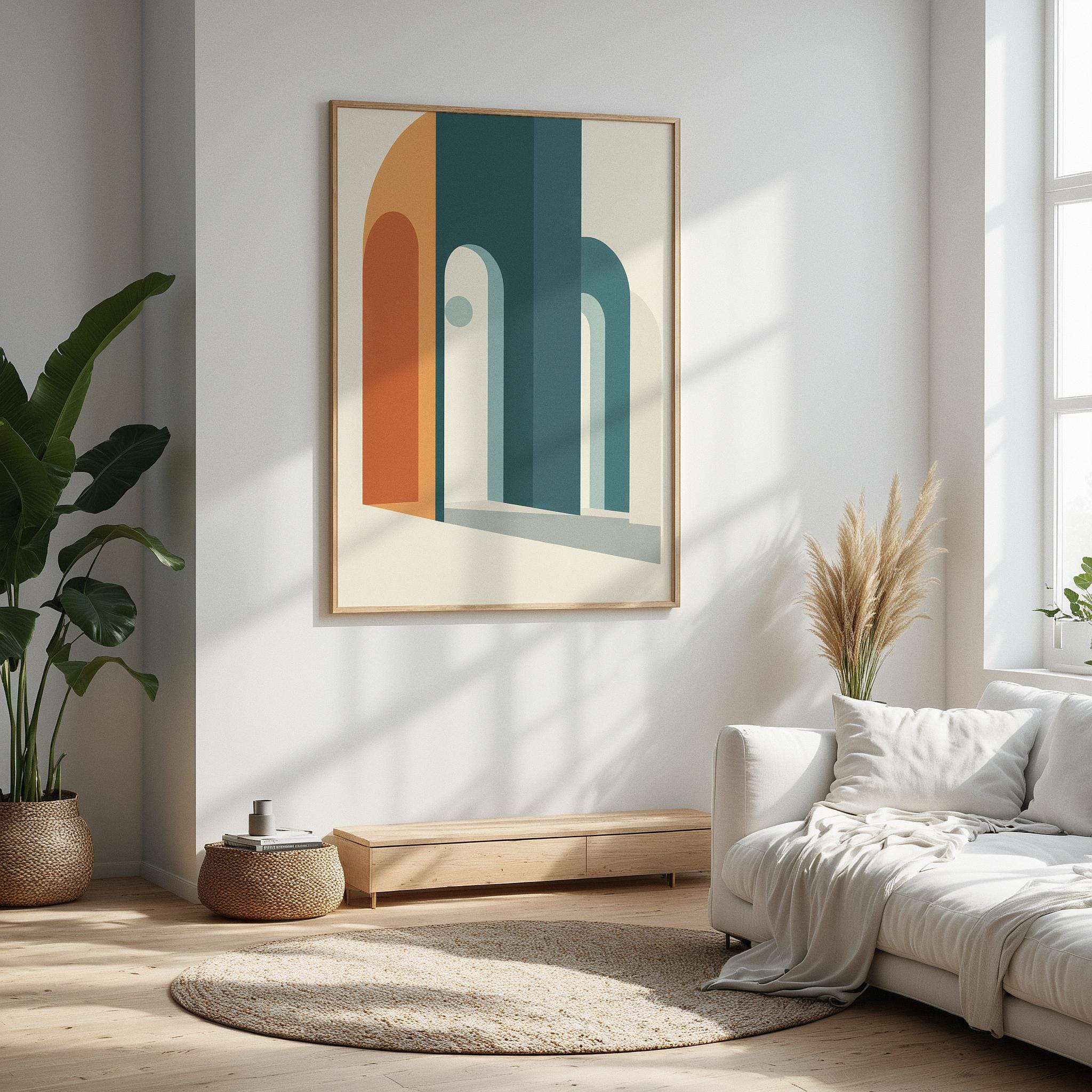 Modular Geometry Poster | Bauhaus Mid Century Wall Art | Abstract ...