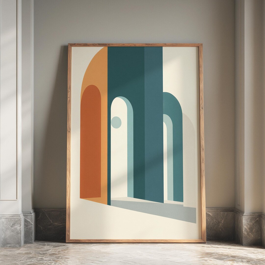 Modular Geometry Poster | Bauhaus Mid Century Wall Art | Abstract ...
