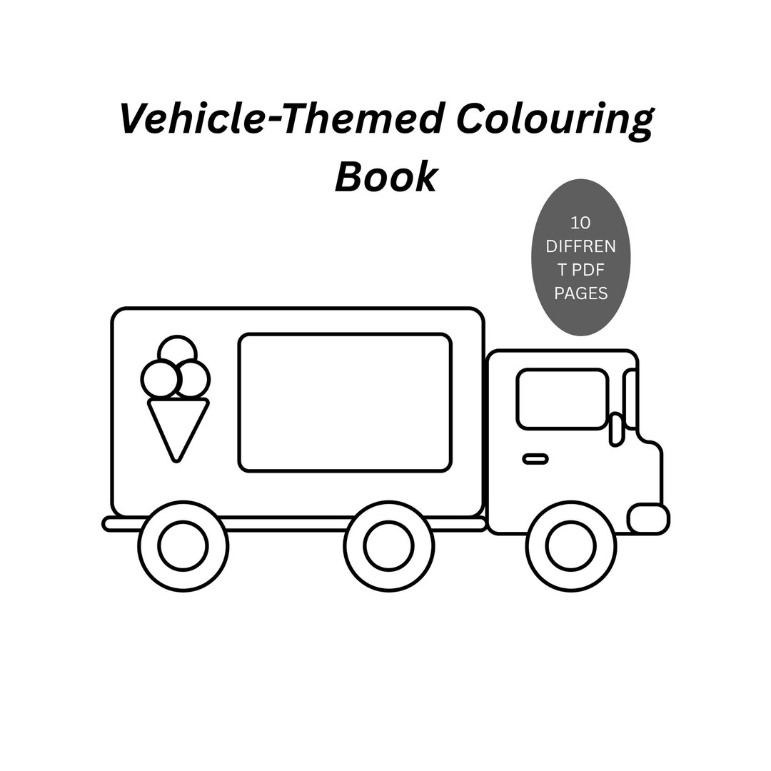 Vehicle-themed Colouring Book, Cars Colouring for Children, Fun ...