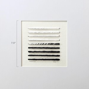 Original Fiber Art | 7.5"x7.5" Line Art on Paper | Handspun Wool Yarn ...