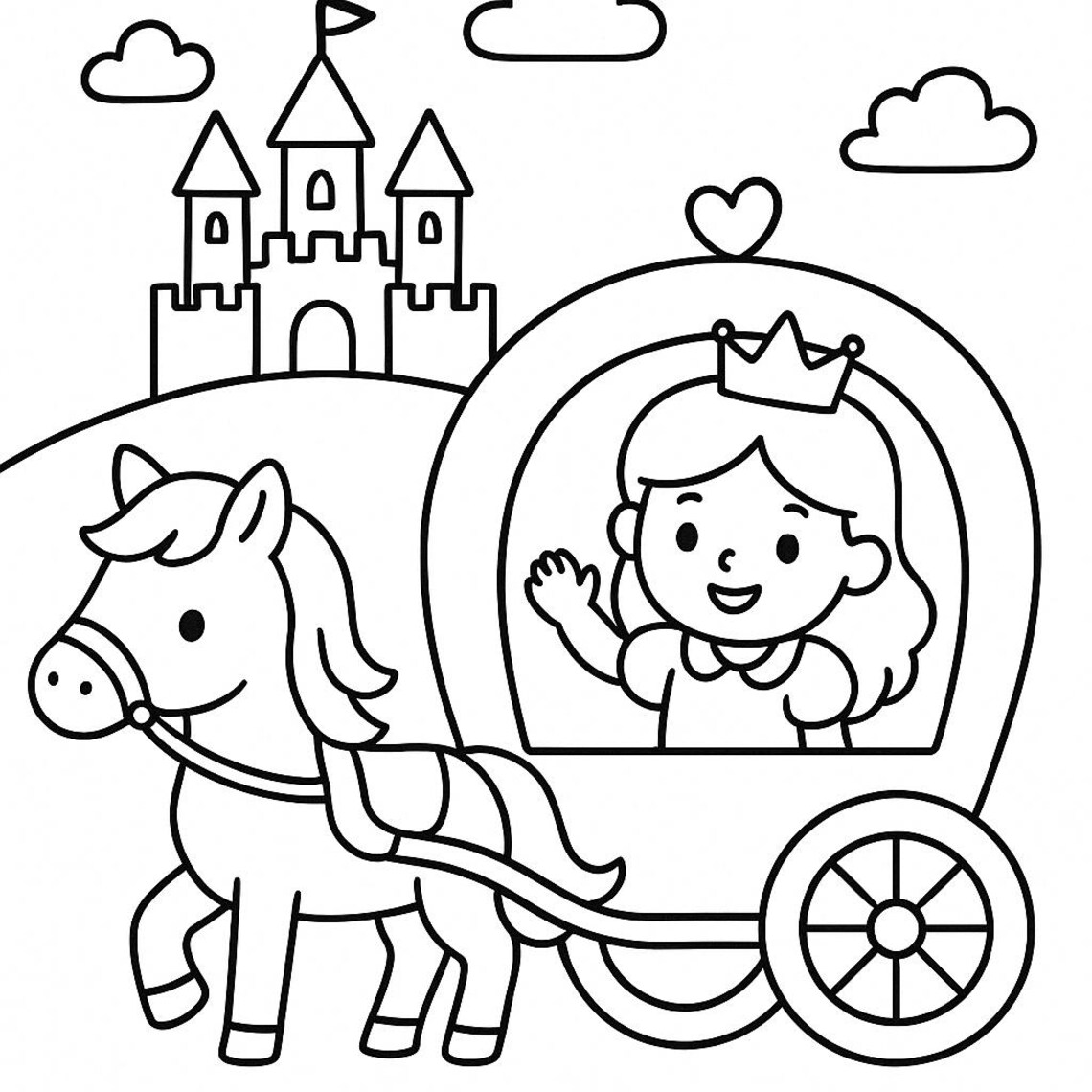 Princess & Castle Coloring Pages for Kids – 10 Fun Sheets! - Etsy