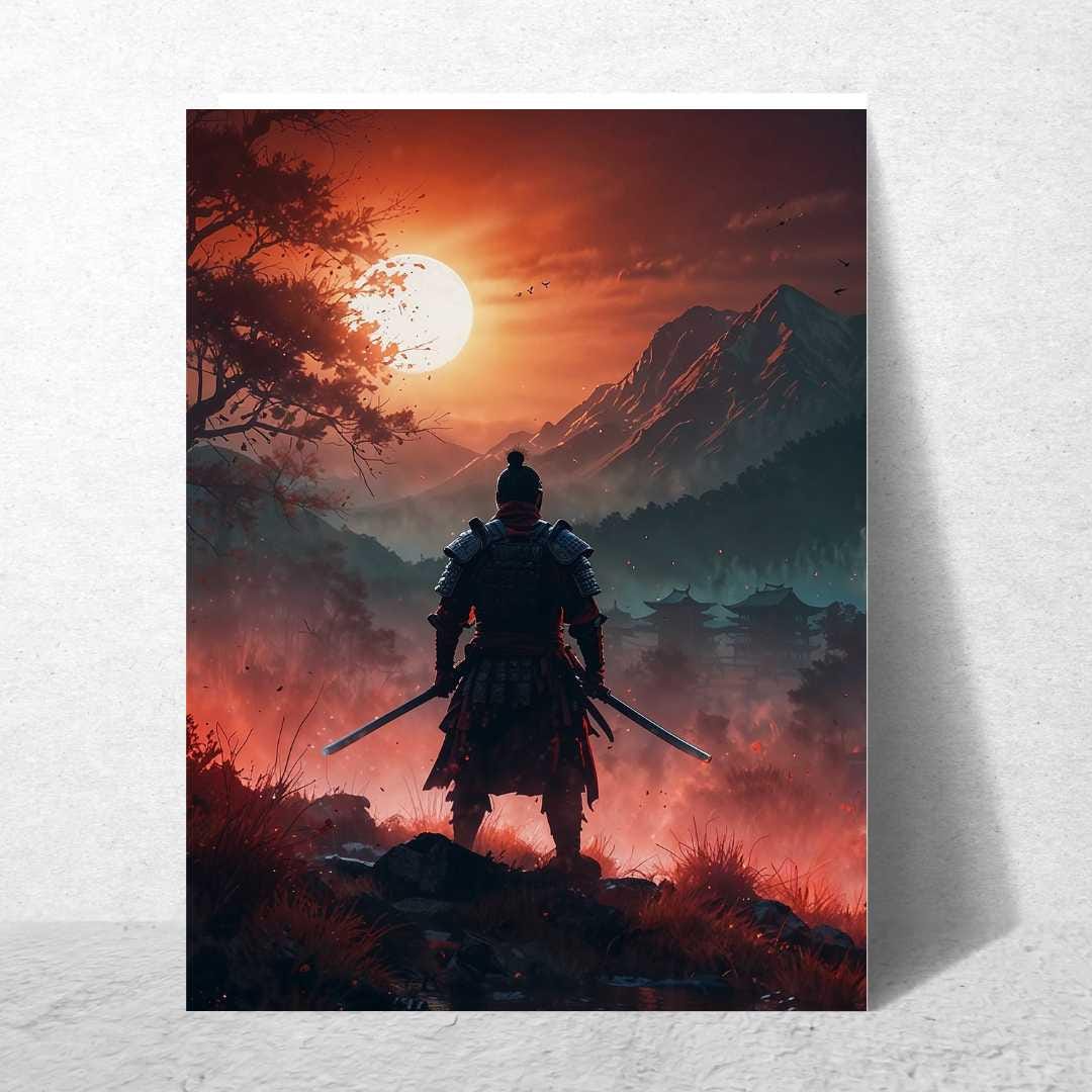 Rising Sun Samurai A4 Print - Etsy
