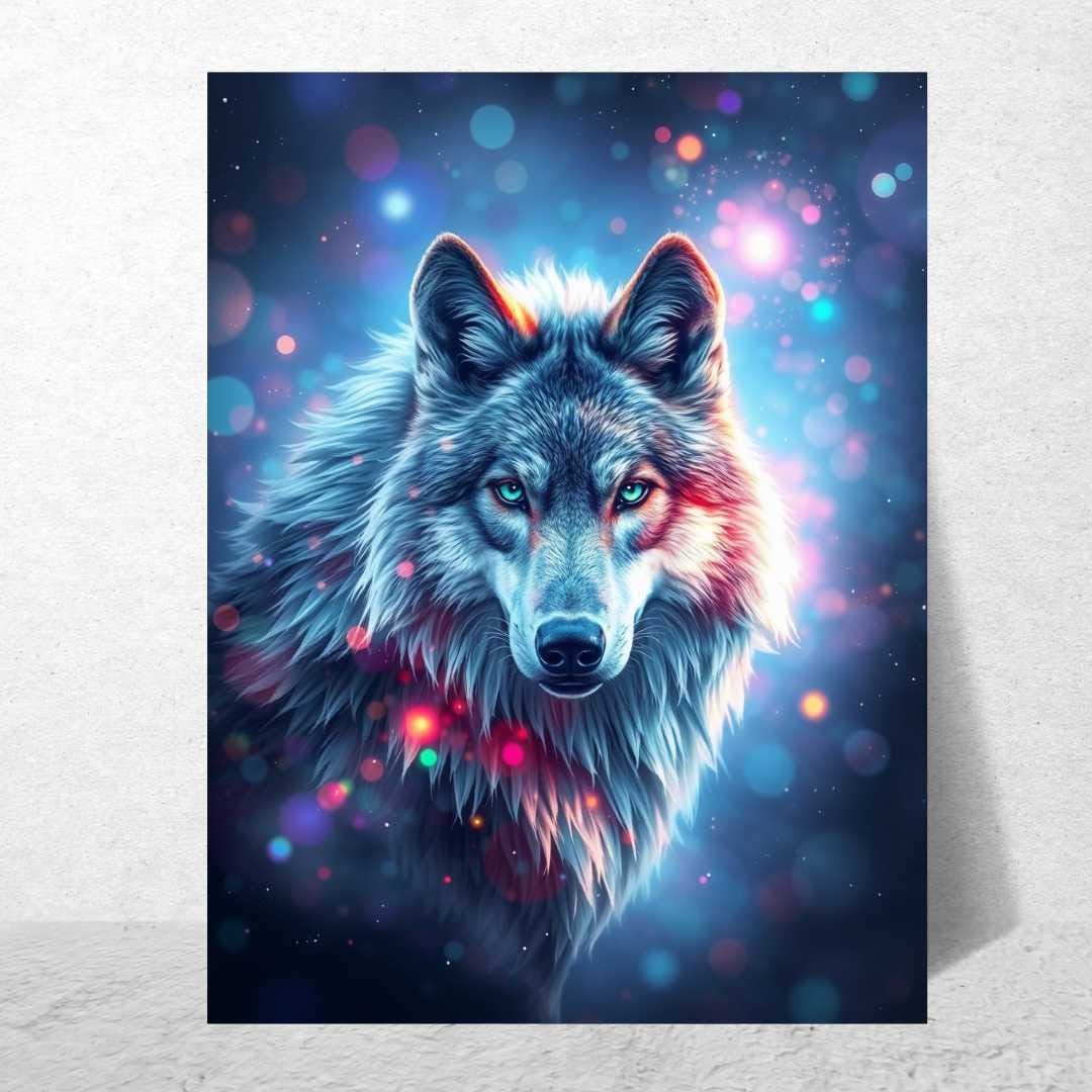 Star Bokeh Wolf Portrait A4 Print - Etsy