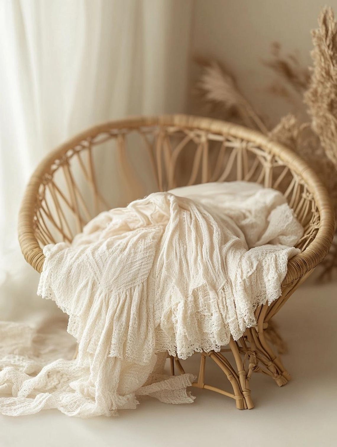 Newborn Digital Backdrop Boho Seat - Portrait Size 6 X 8 (928px X ...