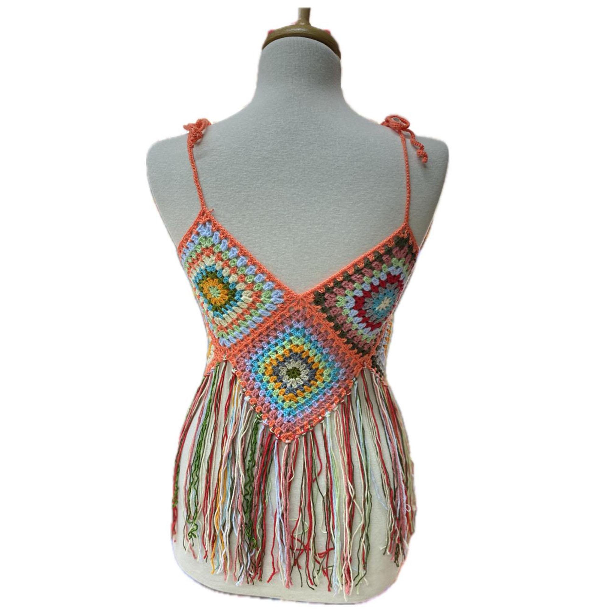 Handmade Crochet Bustier, Crochet Top, Boho Crochet Top, Colorful ...