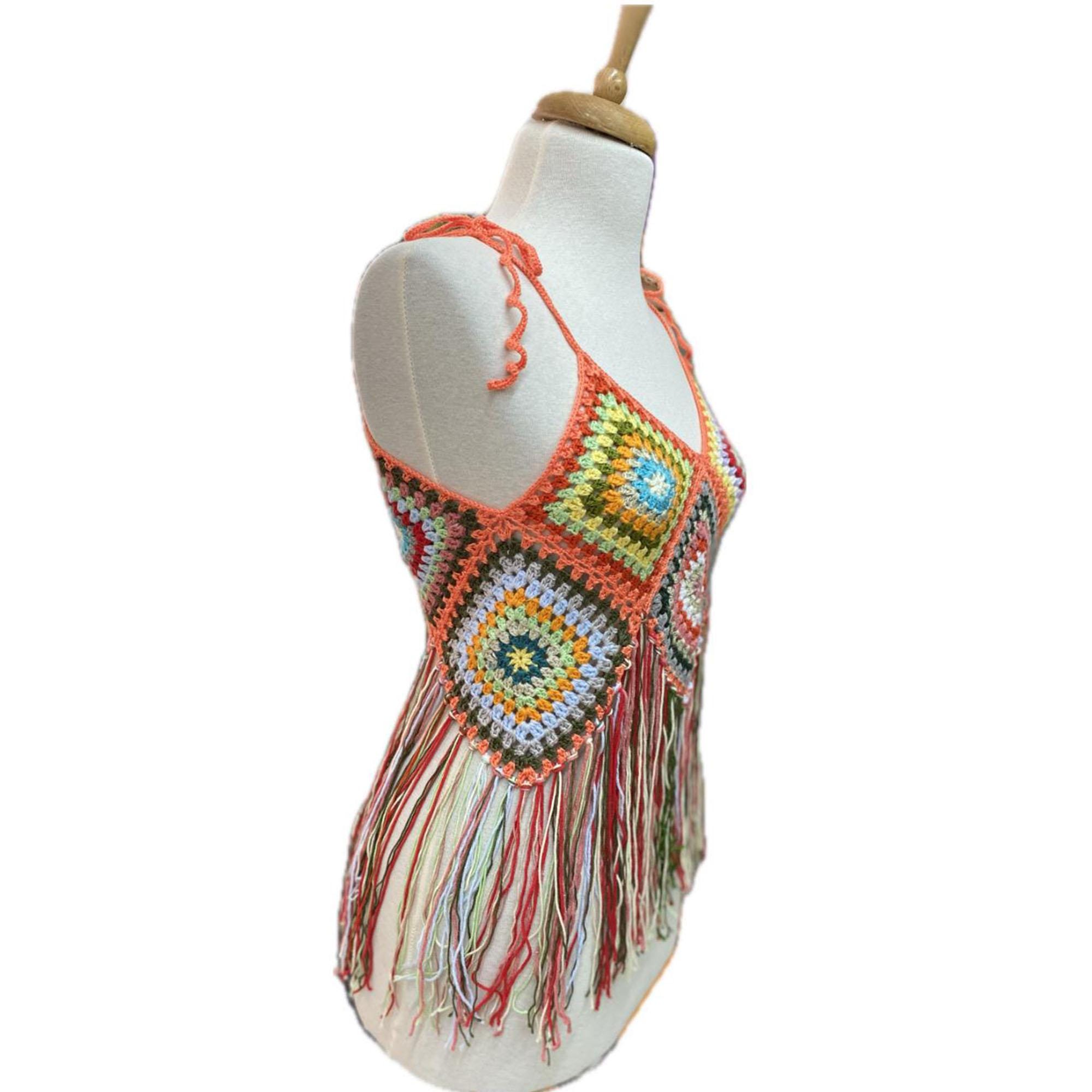 Handmade Crochet Bustier, Crochet Top, Boho Crochet Top, Colorful ...