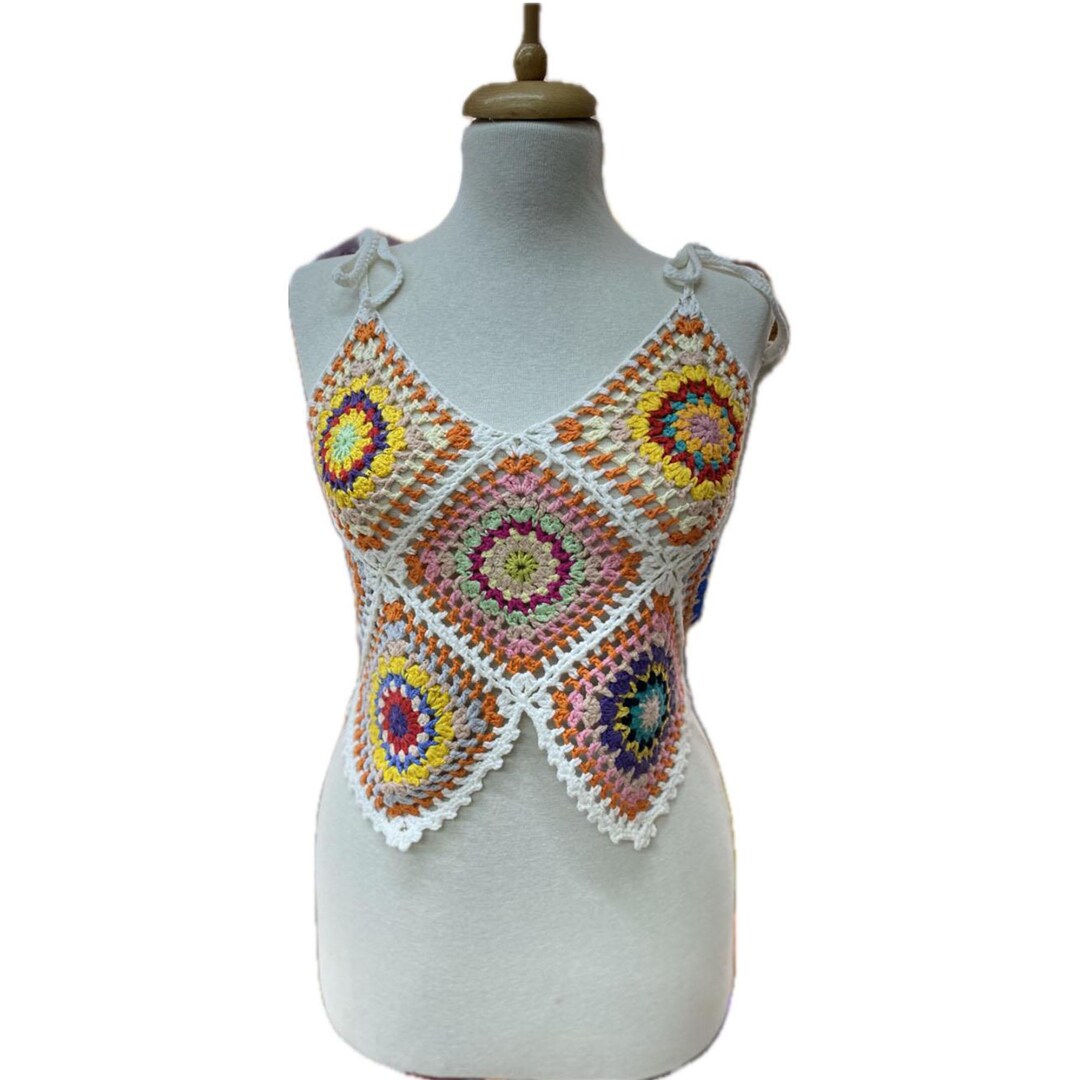 Handmade Crochet Bustier, Crochet Top, Boho Crochet Top, Colorful ...