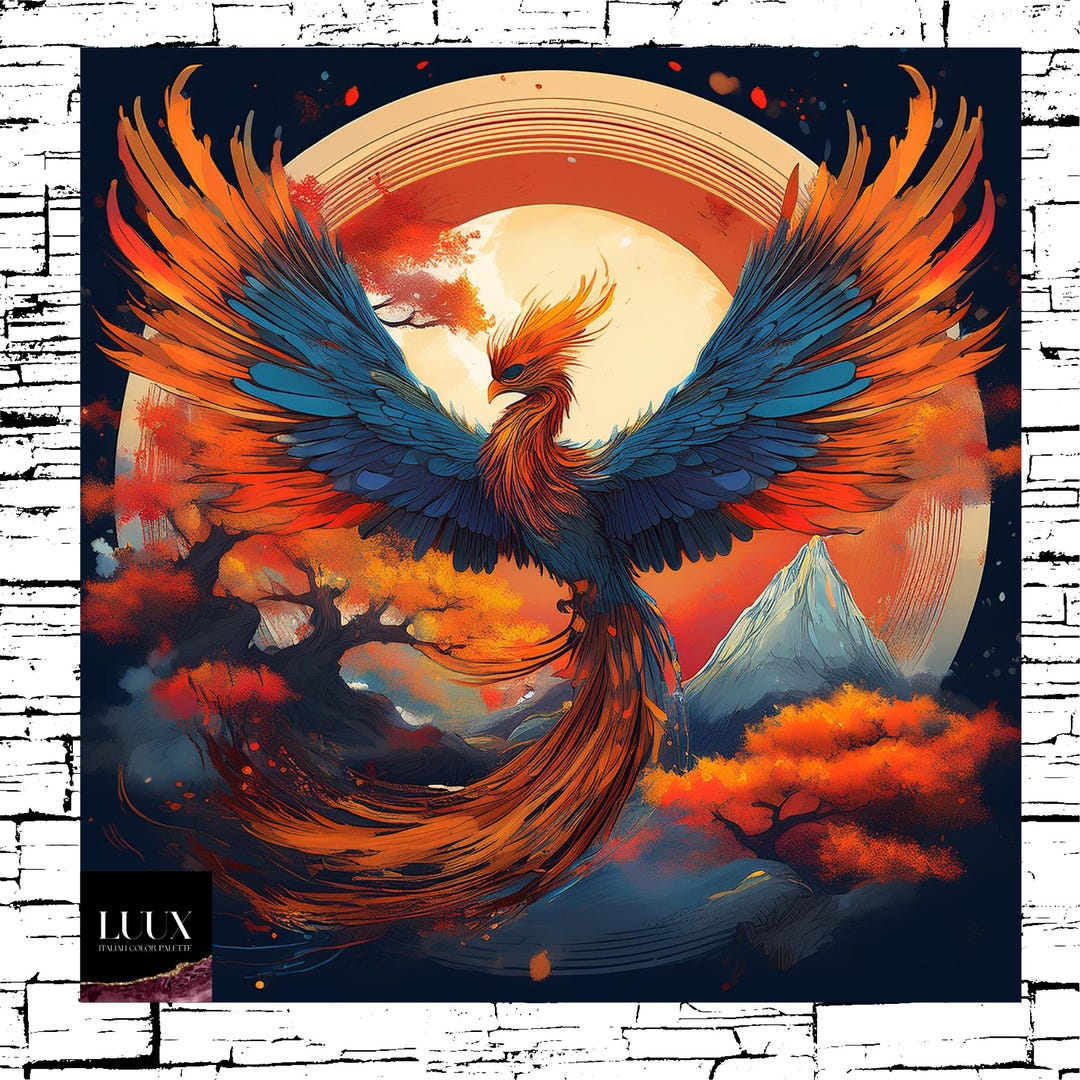 Phoenix Paint by Number Kit – Japanese Art Style DIY, Colorful Bird ...