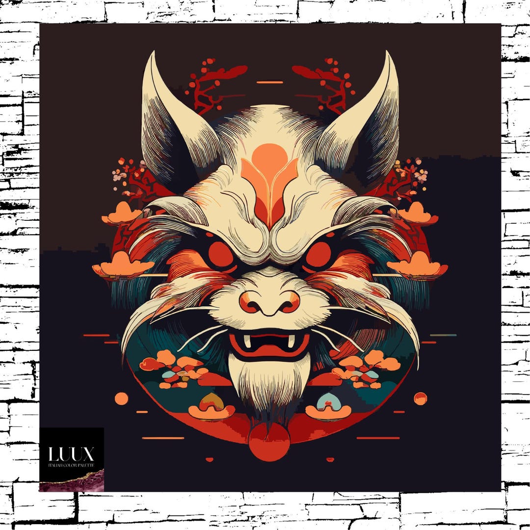 Japanese Oni Mask Paint by Number Kit – DIY Fantasy Yokai Art on ...
