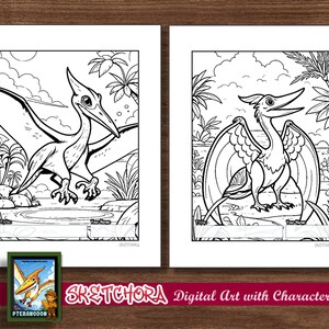 Pteranodon Dinosaur Coloring Book for Kids – 14 Fun Printable Pages ...