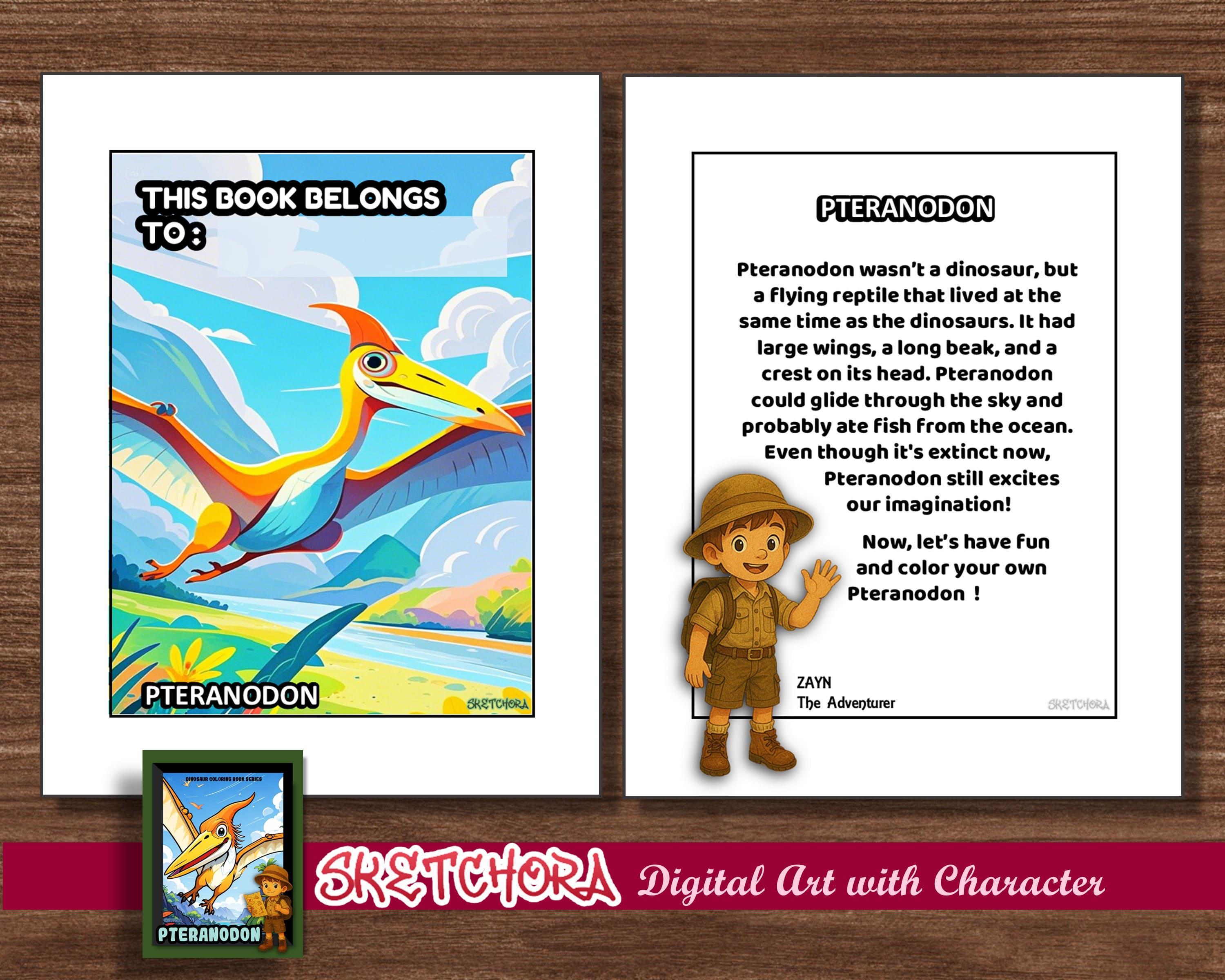 Pteranodon Dinosaur Coloring Book for Kids – 14 Fun Printable Pages ...