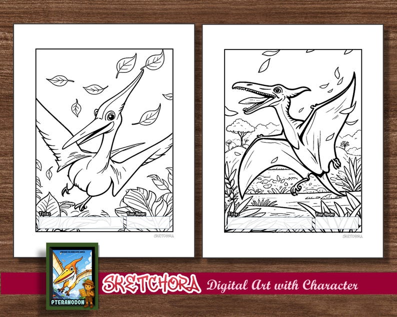 Pteranodon Dinosaur Coloring Book for Kids – 14 Fun Printable Pages ...