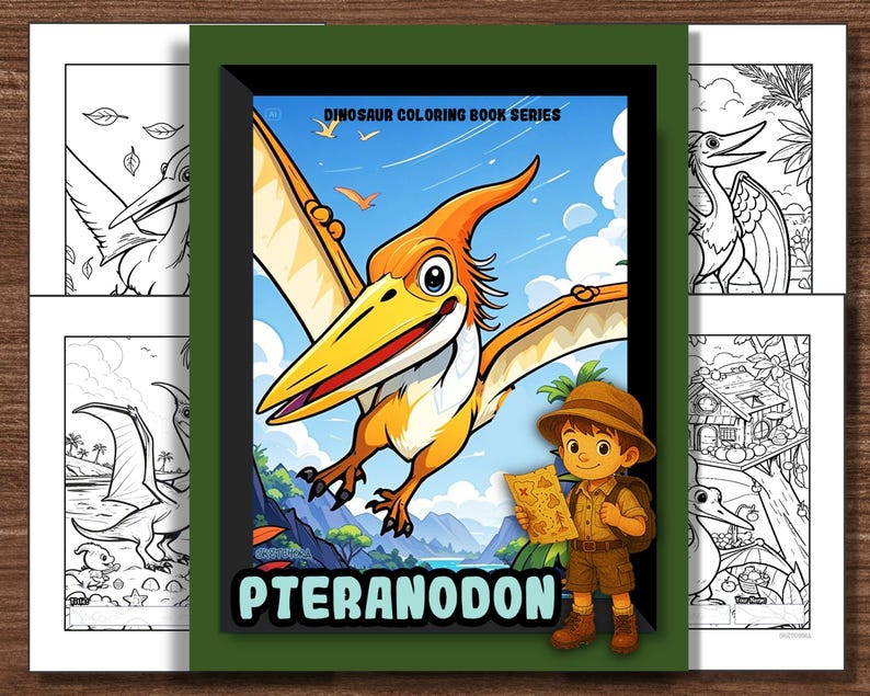 Pteranodon Dinosaur Coloring Book for Kids – 14 Fun Printable Pages ...