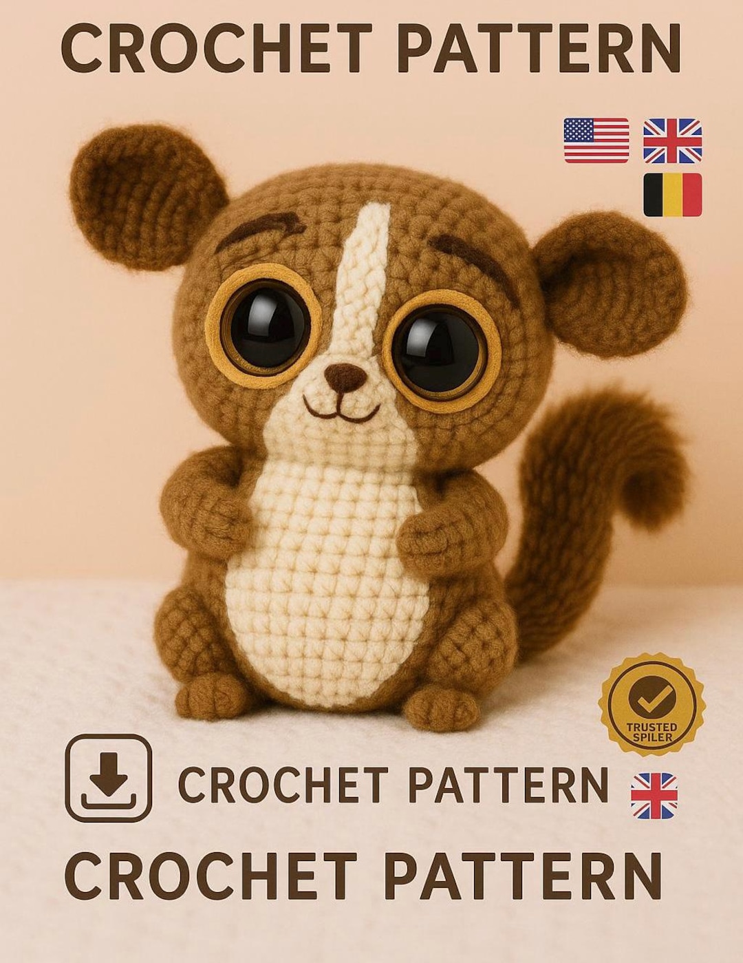 Mort Lemur Crochet Pattern Madagascar Amigurumi PDF Cute Animal Plush ...
