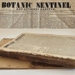Ephemera Journaling: Botanic Sentinel and Literary Gazette Vol 2 1836 ...